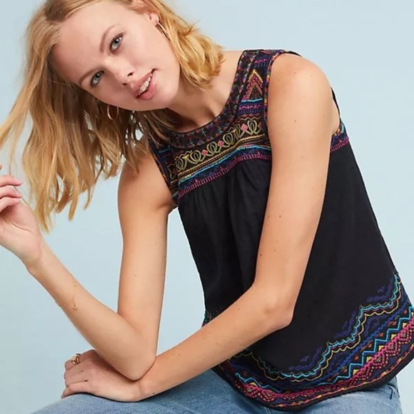 Anthropologie | Tops | Anthropologie Akemi Kin Mesa Black Aztec ...